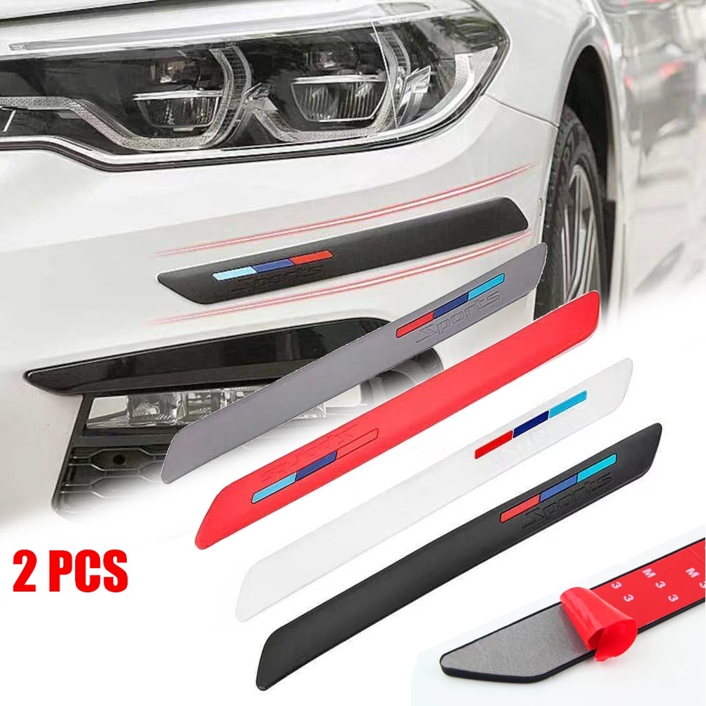 2pcs Car Sport Front Rear Bumper Silicone Rubber Protector Guard Door ...