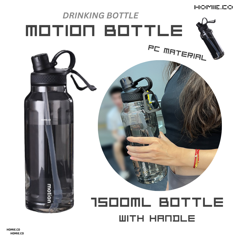 1500ML Motion Ins Drinking Water Bottle With Straw BPA FREE Plastic PC ...