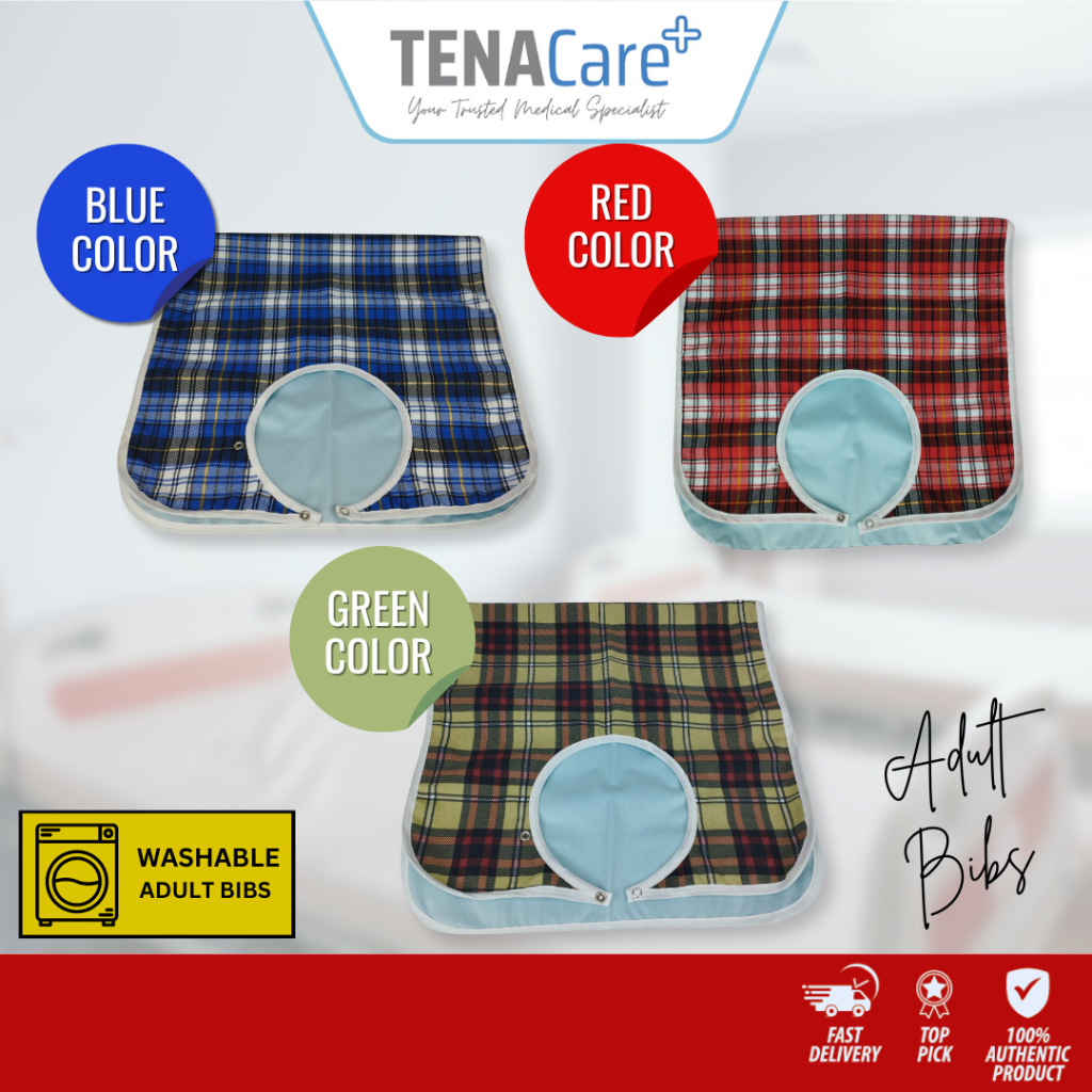 TENACARE Adult Bib Elderly Care - Waterproof, Food Liquid Spill Catcher ...