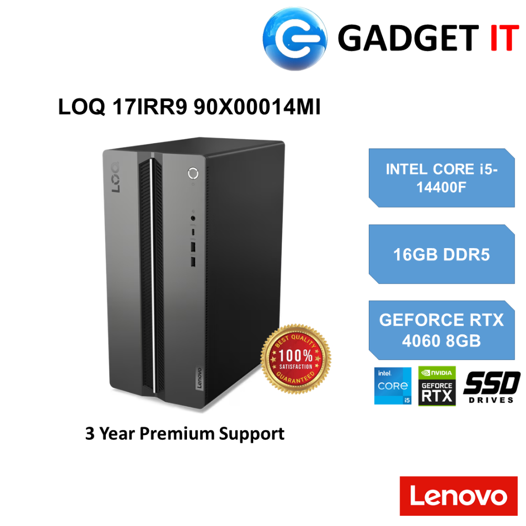 LENOVO LOQ TOWER 17IRR9 90X00014MI GAMING PC (I5-14400F,16GB,512GB SSD ...