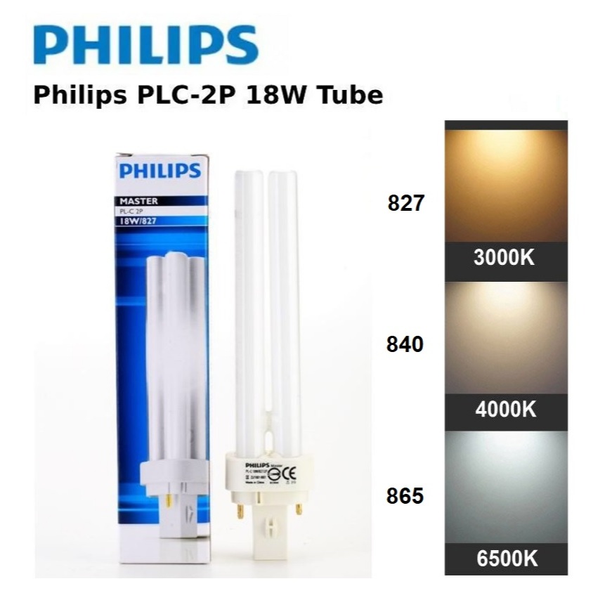 PHILIPS PLC 2P 18W MASTER PL-C (827 Warm White / 865 Daylight) Light Bulb | Shopee Malaysia