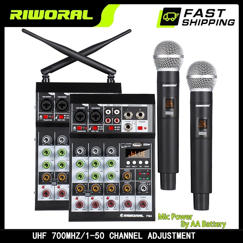 Audio Mixer 4 Channel +48v Line Mixer Audio Sound System Audio Mixer ...