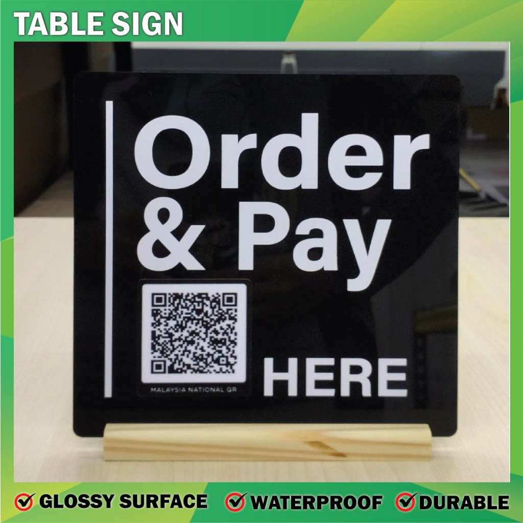 Order here / Pay here / Counter Sign / Custom made Acrylic Sign / WA02 ...