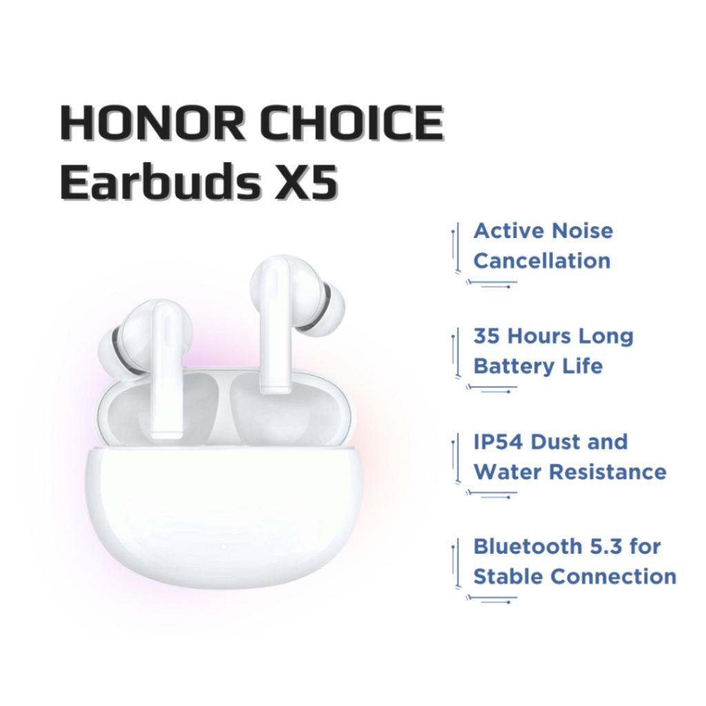 HONOR CHOICE Earbuds X5 Active Noise Cancellation IP54 Dust and Water ...