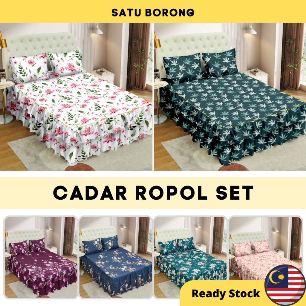 Cadar Bedsheet 3 in 1 Ropol Beropol Patchwork Pengantin Set Bergetah ...