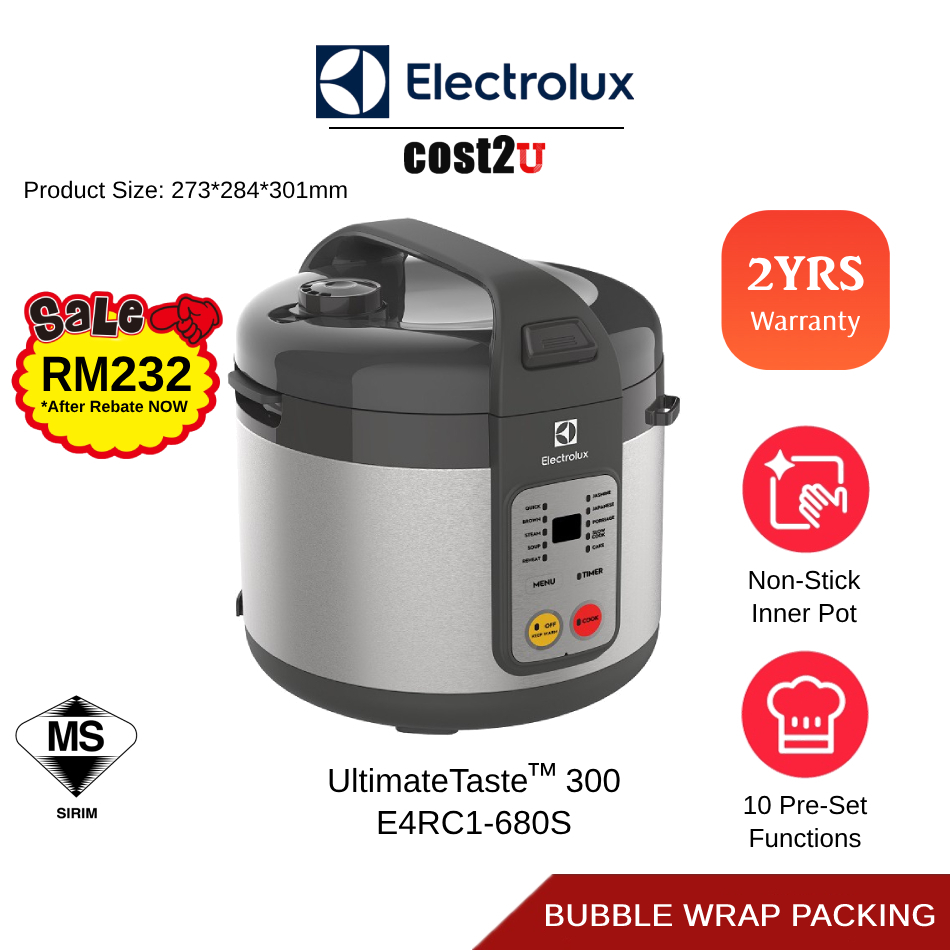 Electrolux 1.8L UltimateTaste 300 Jar Rice Cooker | E4RC1-680S Food ...