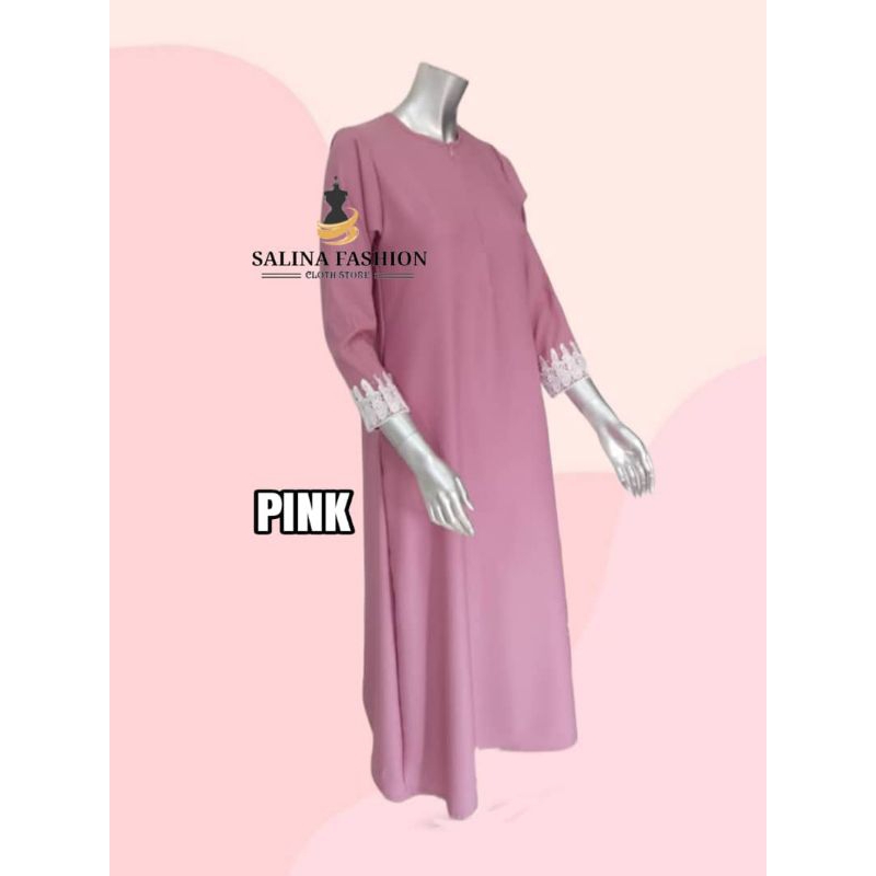 JUBAH MUSLIMAH LACE TANGAN KAIN COMO COTTON | Shopee Malaysia