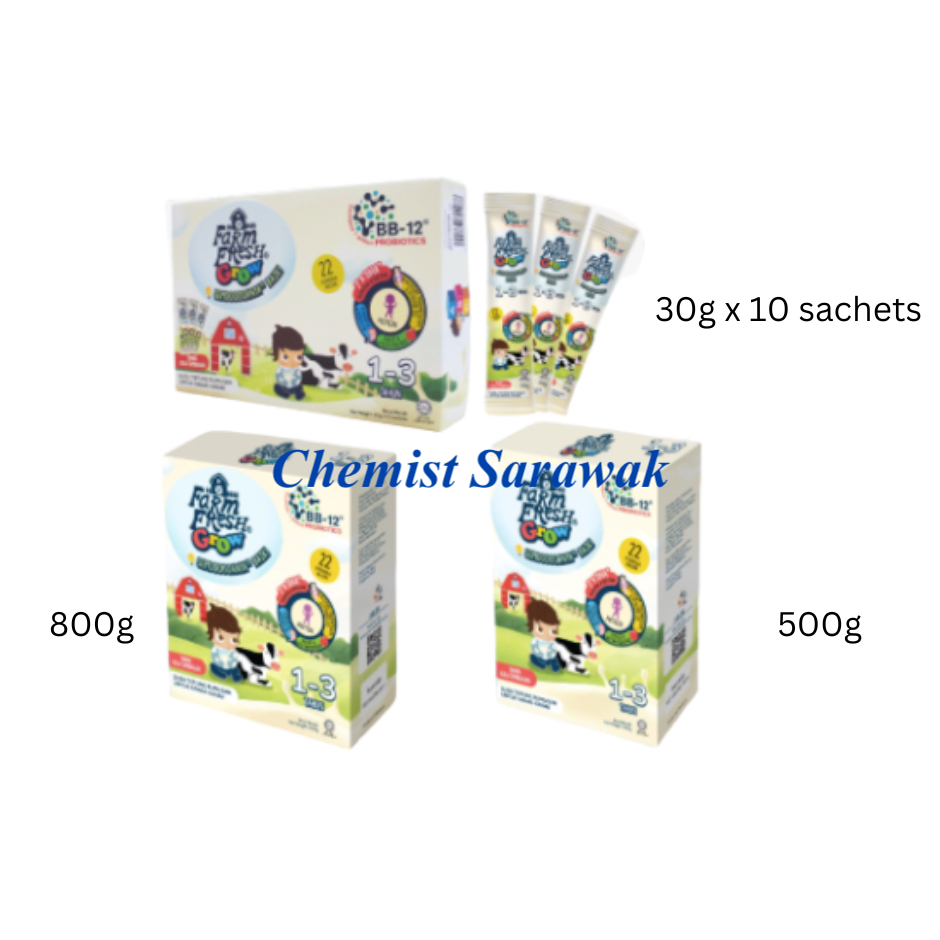 Farm Fresh Grow Milk Powder 1-3 tahun 30g x 10 sachets/500g/800g ...