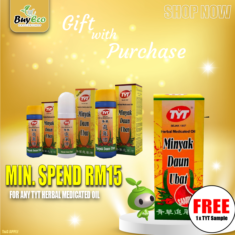 TYT Herbal Medicated Oil (46ml Roll On, 42ml & 86ml) 青草追风油 Minyak Daun ...