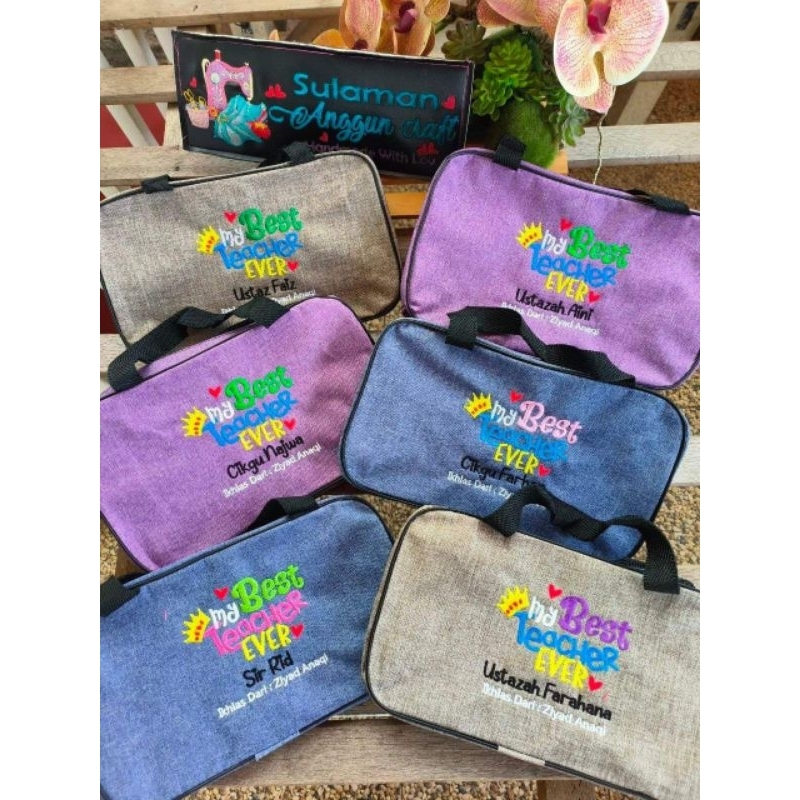 BAG SULAM NAMA / PORCH BAG /BEG TELEKUNG/HADIAH HARI GURU | Shopee Malaysia
