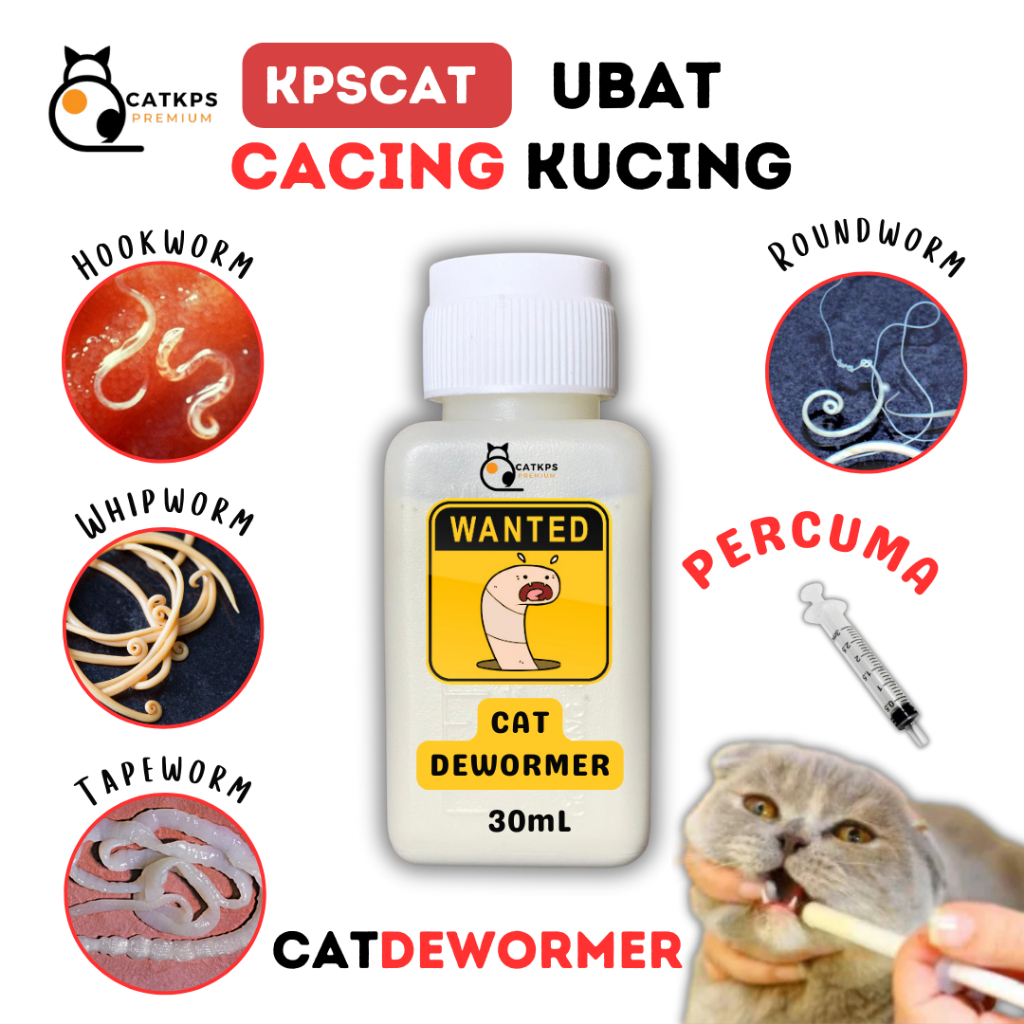 Ubat Cacing Kucing Oral Suspension Formula Khas Kucing Parasit Cacing ...