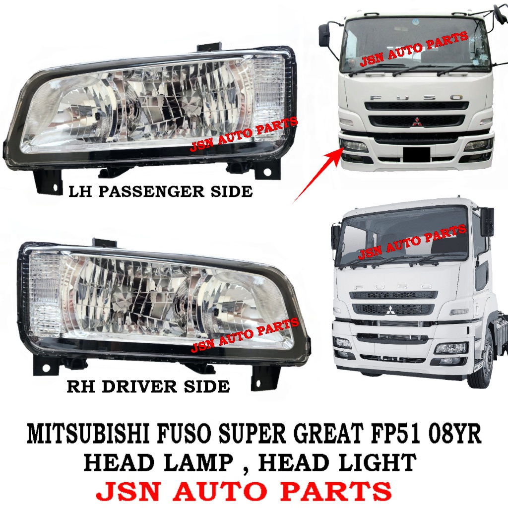 J111S06 HEAD LAMP MITSUBISHI FUSO FP51 LORRY TRUCK LAMPU BESAR | Shopee ...