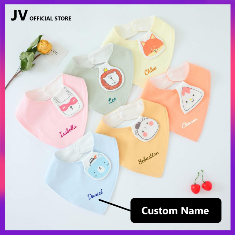 🔥 READY STOCK 🔥 Personalized Baby Bib / Custom Embroidery Name Baby Bib ...