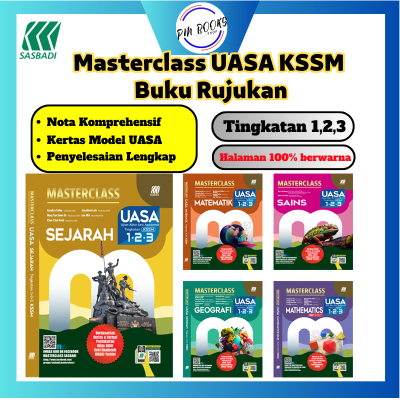 [pmbook] Sasbadi Masterclass Uasa Kssm 【tingkatan 1 2 3】buku Rujukan