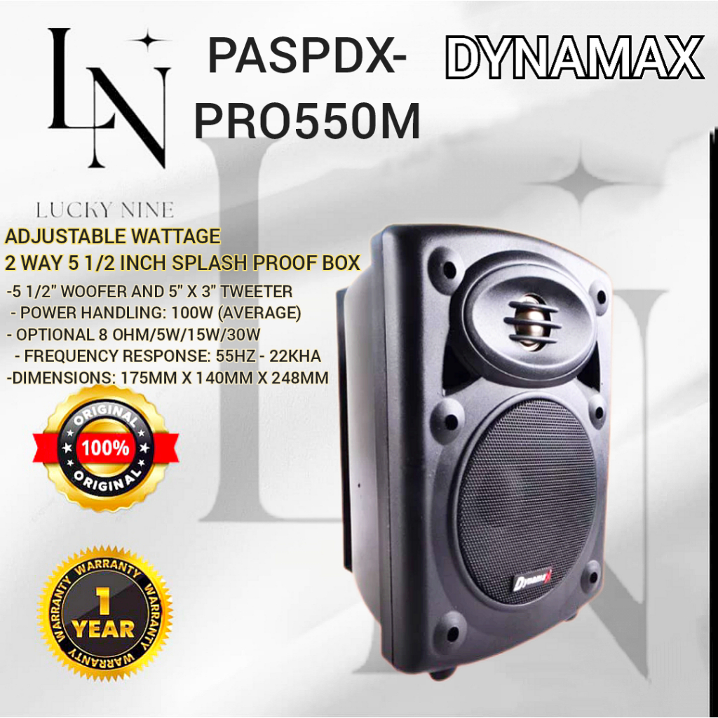 DYNAMAX 2-Way 5 1/2 Inch Box Speaker 100w (1Pc)PASPDX-PRO550M | Shopee ...