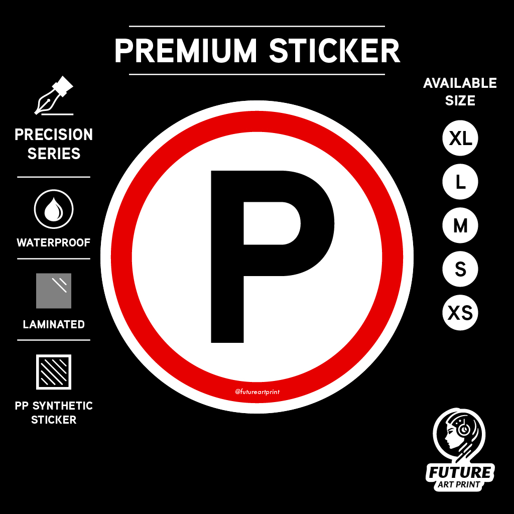Car Parking Sticker Sign. Small to Big. Simple P Round Circle Signage ...