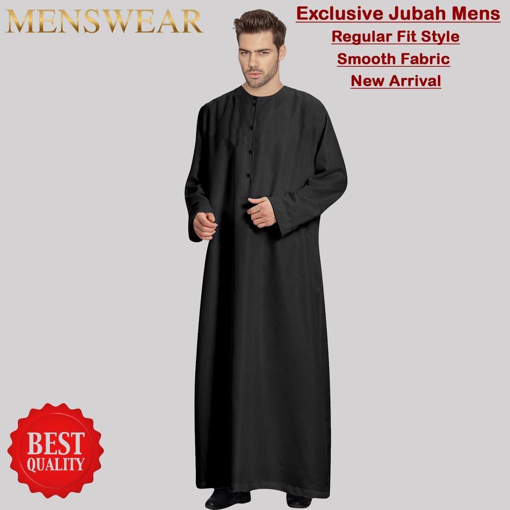 Jubah Round Neck Lelaki Oman jubah Men Robe & Jubah Muslim Fashion ...