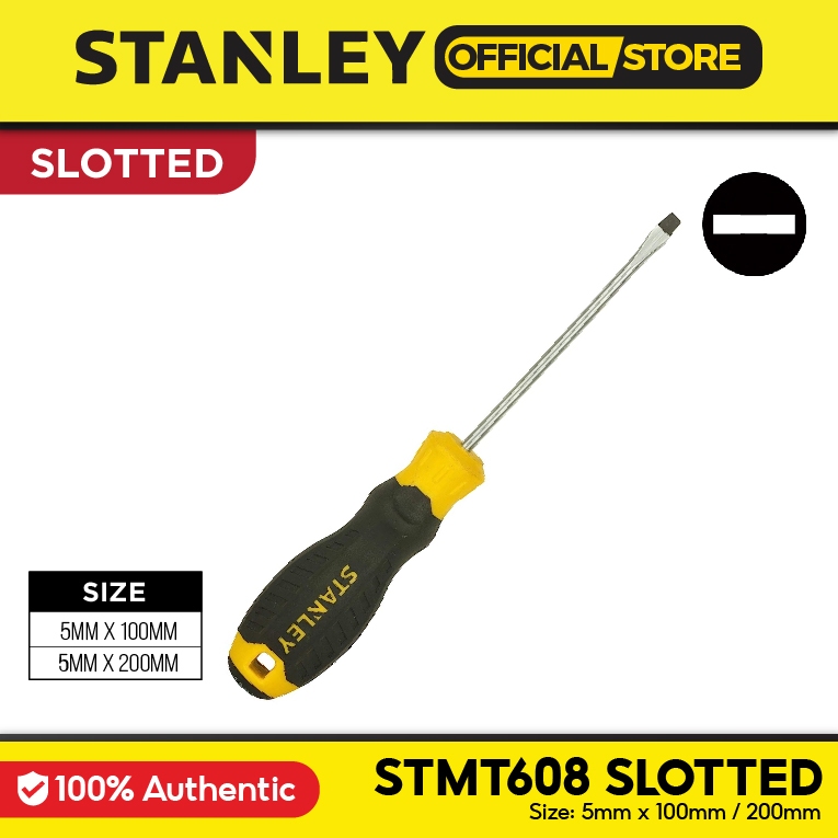 STANLEY Cushion Grip Slotted Parallel Screw Driver (100mm/200m) STMT608 ...