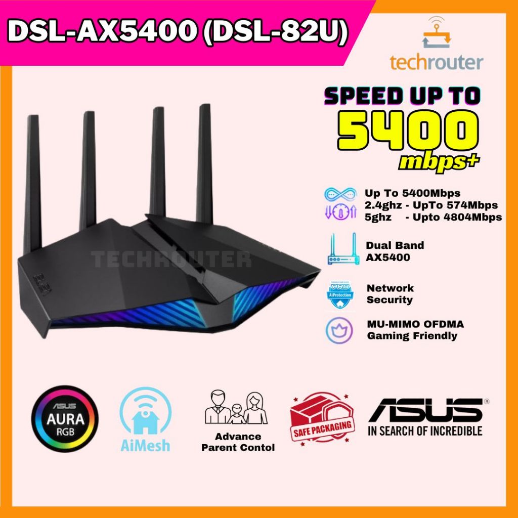 ASUS NEW 100% DSL AX82U RT82U AX5400 WIFI6 ROUTER NEW | Shopee Malaysia