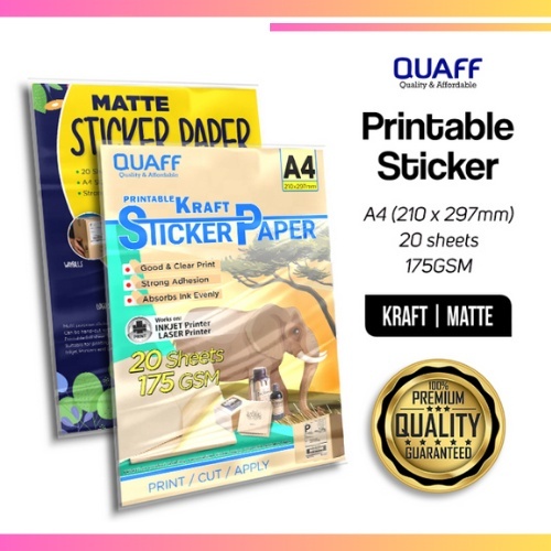 175gsm Matte Sticker Paper & Kraft Sticker Paper A4 Size for Label and ...
