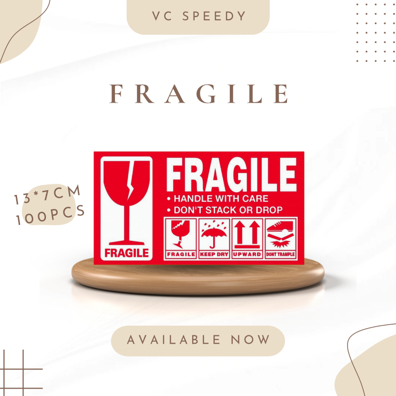 Fragile Sticker Label Live Fish Live Plant Fresh Food Frozen Food 13cm ...