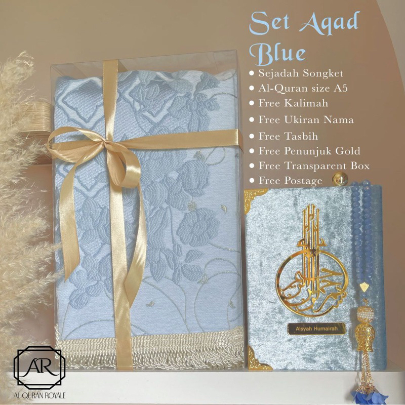 Set Aqad Sejadah Songket + Al Quran ( size A5 ) | Shopee Malaysia