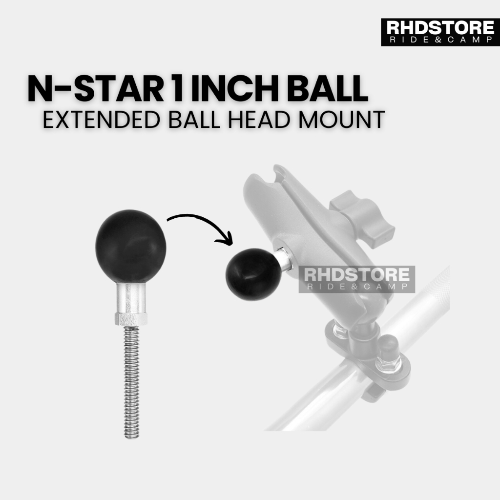 N-Star Extended Ball Head Adjustable Arm Bracket Accessories Motorcycle ...