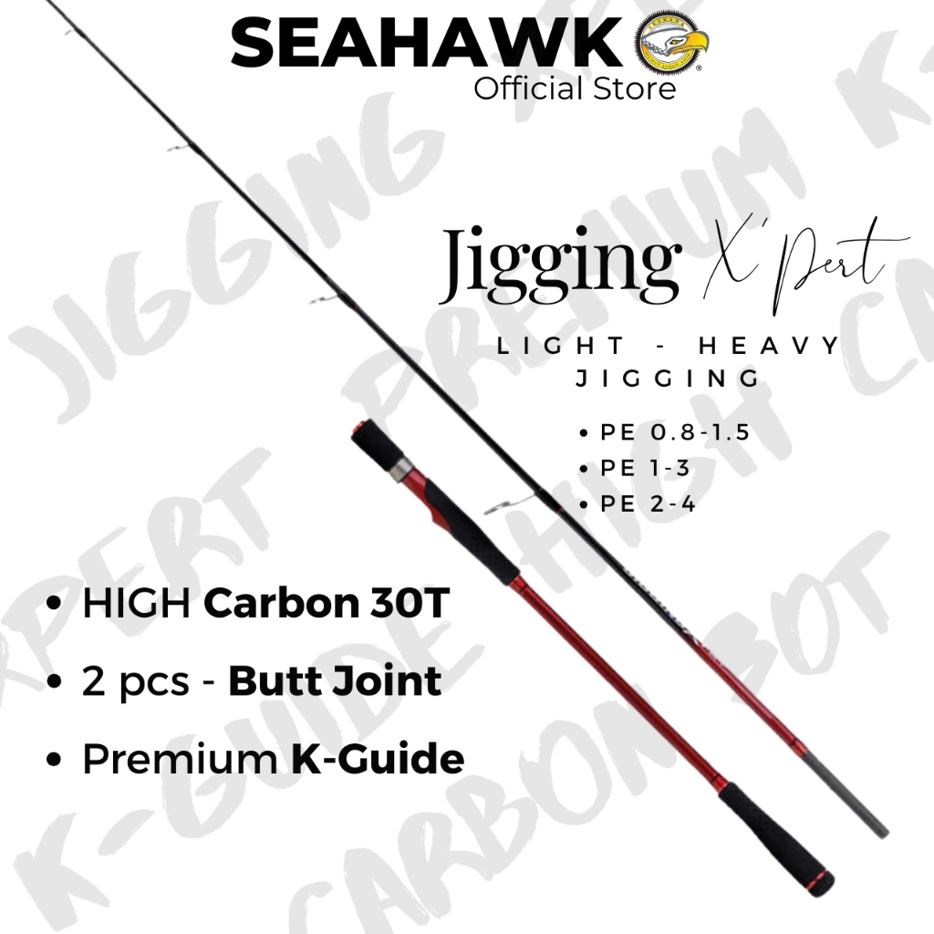 Seahawk Jigging XPert HIGH 30T Carbon Lightweight Fishing Rod | Shopee ...