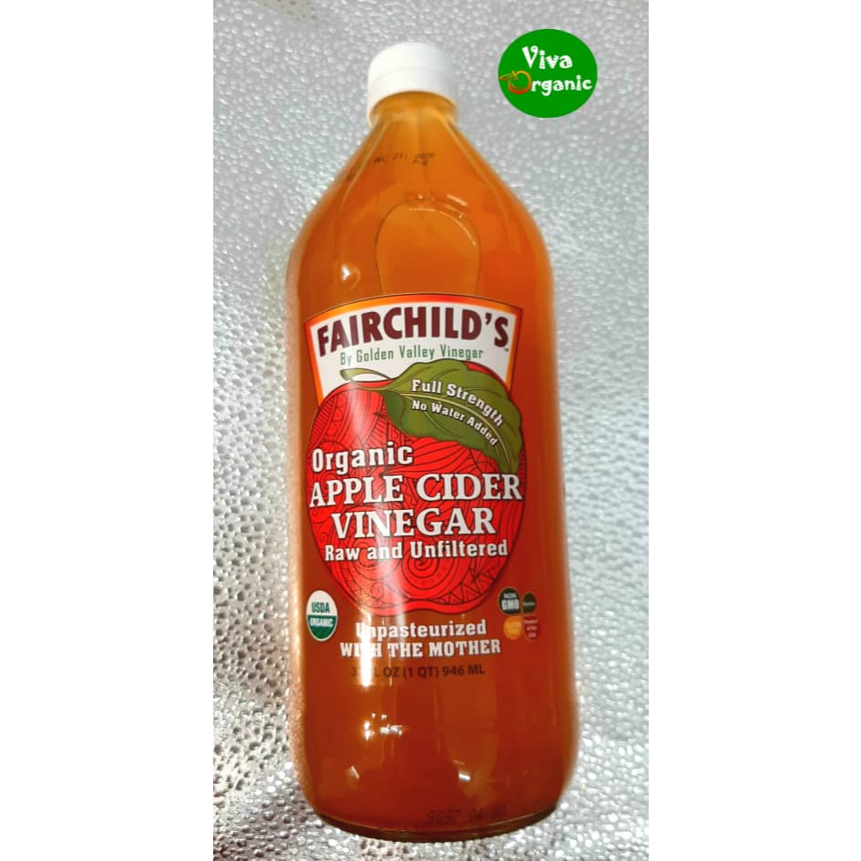 FairChild's Organic Apple Cider Vinegar Raw & Unfiltered 有机苹果醋 (945ml ...