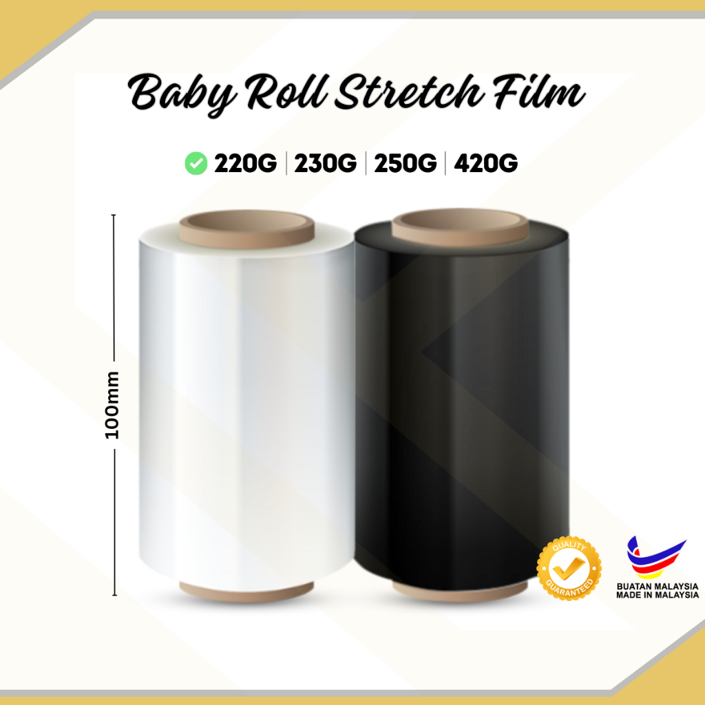 Wrapping Stretch Film Baby Roll Plastic Wrap Small Roll Clear/Black ...