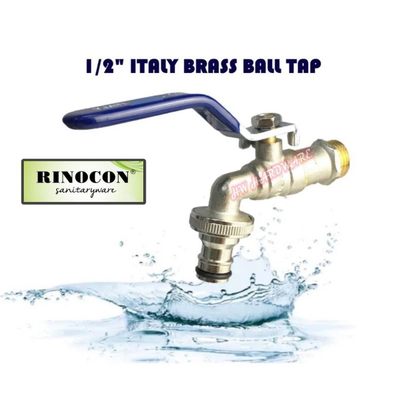 RINOCON 1/2" italy heavy duty brass water bib tap washing machine tap ...