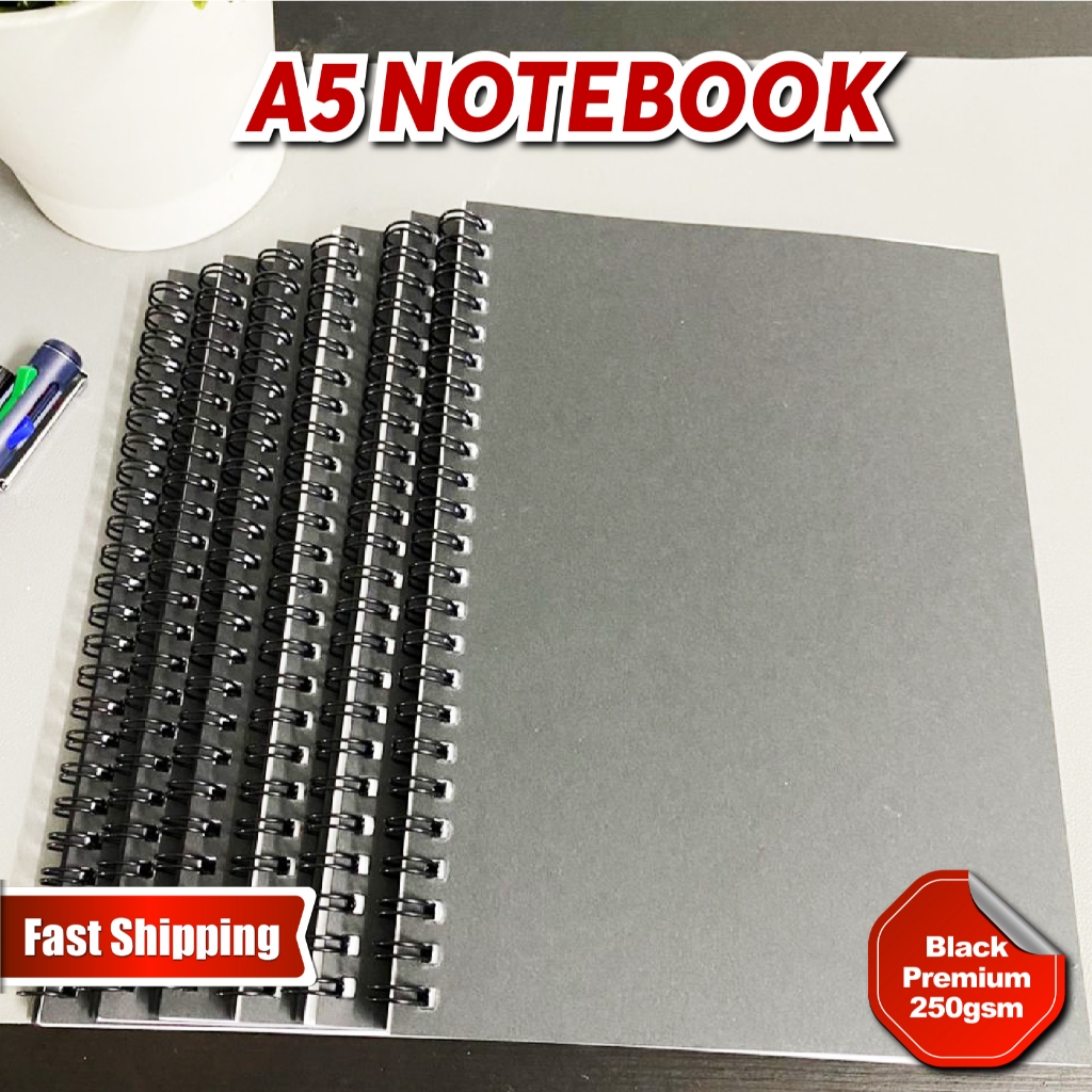 Black Premium Notebook A5 | Buku Nota | WIRE O | Shopee Malaysia