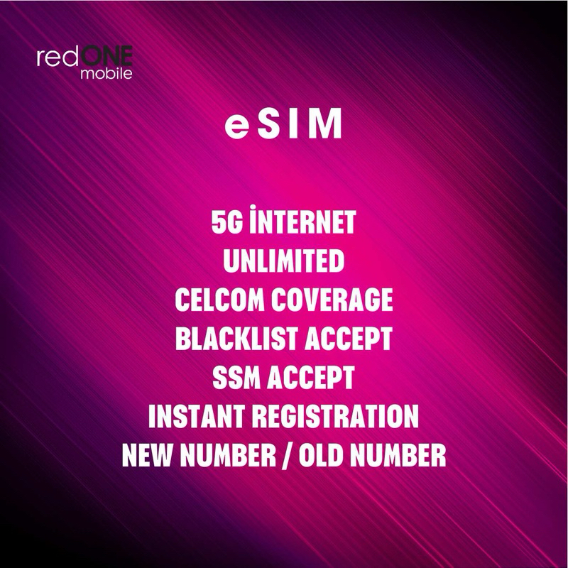 REDONE eSIM Postpaid Virtual SIM Card HighSpeed Internet Self Register ...