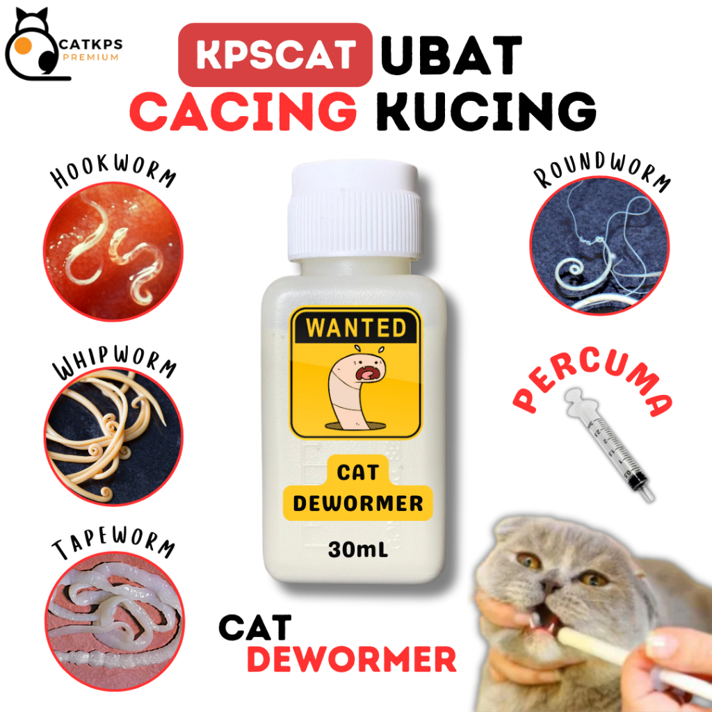 Ubat Cacing Kucing Oral Suspension Formula Khas Kucing Parasit Cacing ...