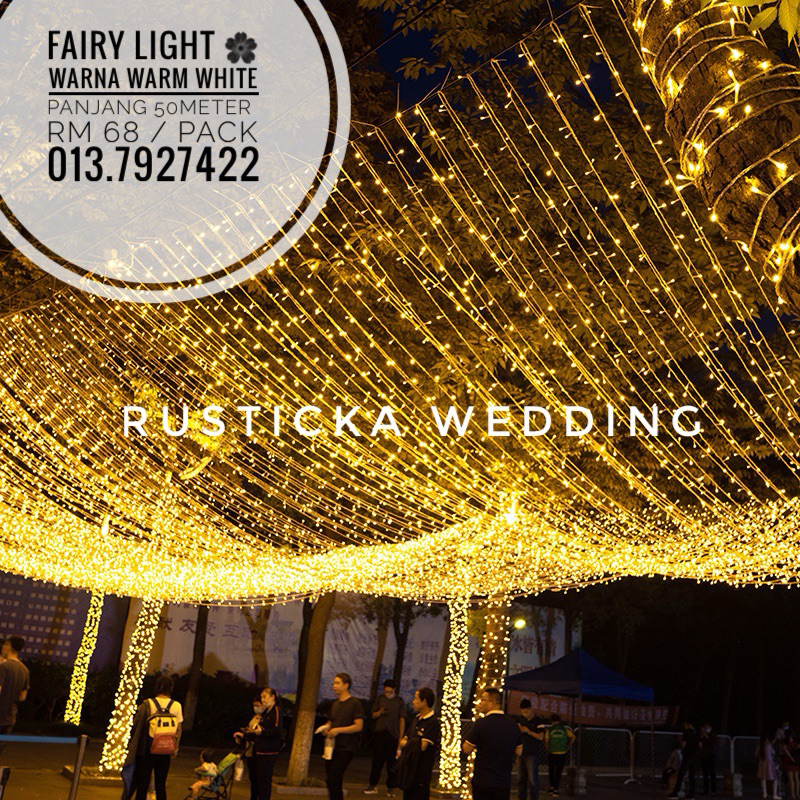 Fairy Light Lampu Raya LED 2024 50M 400LED 8 Light Mode String Lights ...