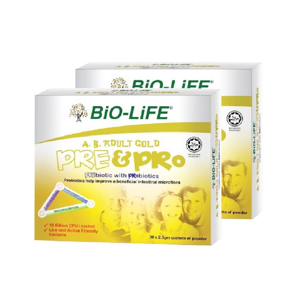 Bio-Life A.B. Adult Gold Pre & Pro Probiotics 10's / 2 x 30 Sachets (Biolife) | Shopee Malaysia