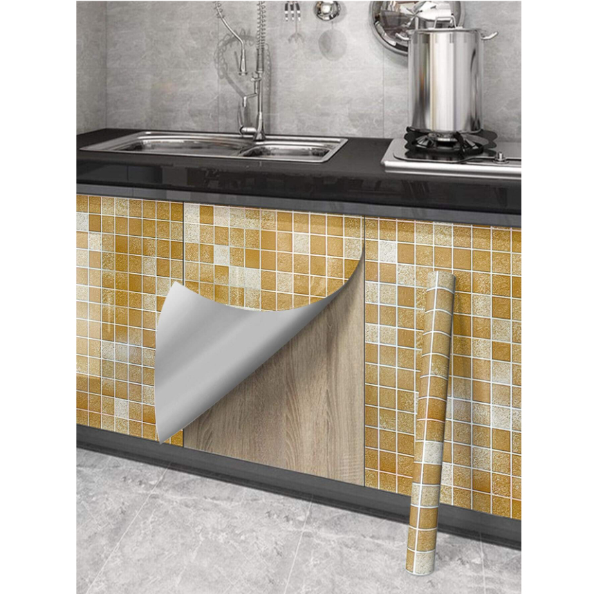 Tile Mosaic PVC Wallpaper Toilet Jubin Marble Tabletop Bathroom ...