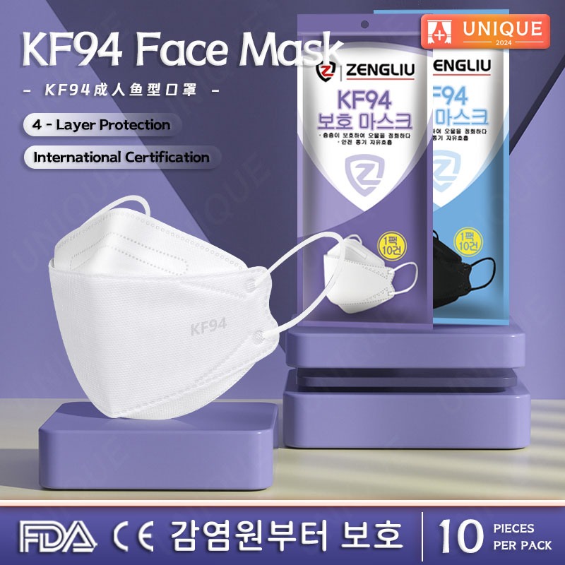 KF94 Face Mask KF94 Mask 50PCS 4 PLY Disposable Earloop KF94 Pelitup ...