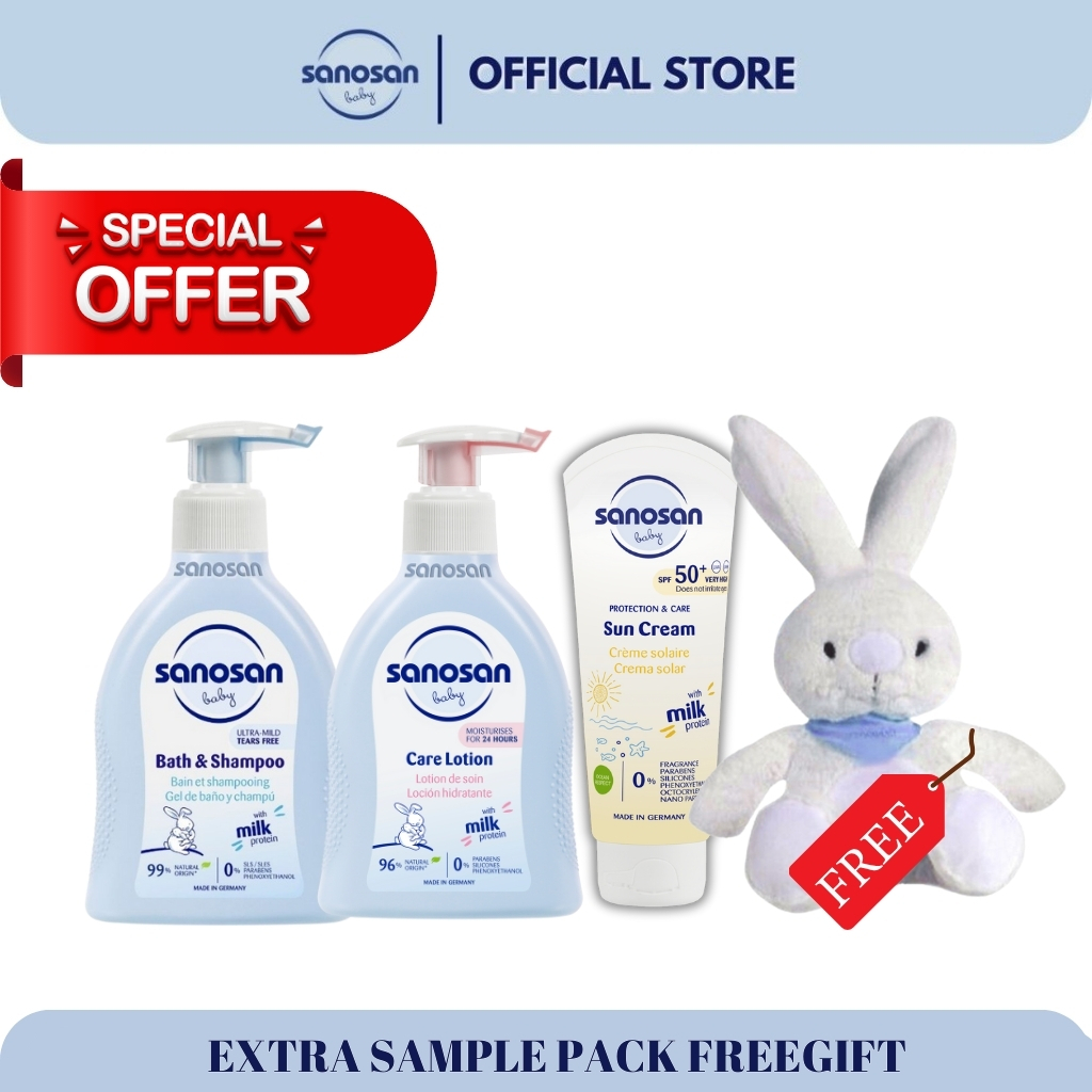 Sanosan Combo Set [ Bath & Syampoo 200ml + Sanosan Care Lotion 200ml ...
