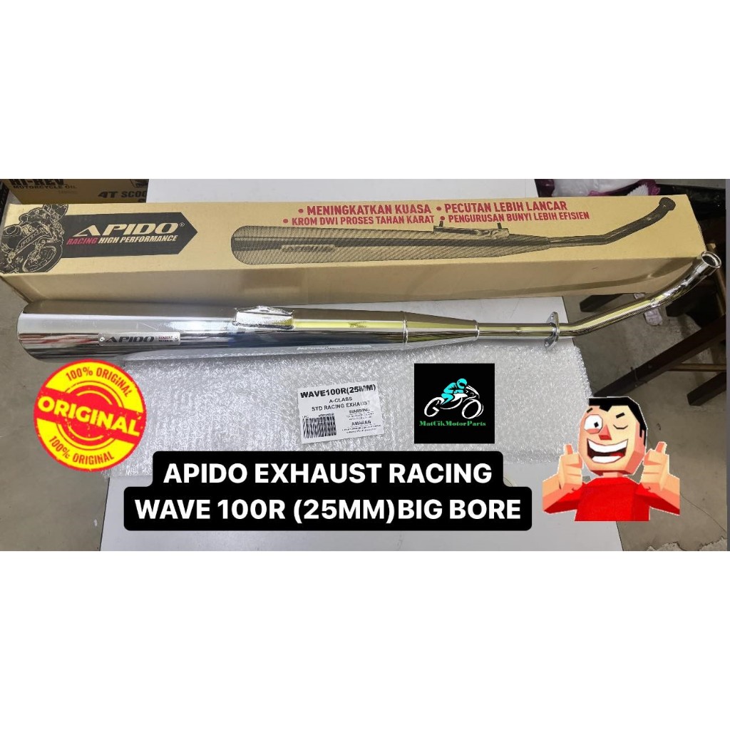 APIDO EXHAUST RACING HONDA WAVE 100-R BIG BORE STANDARD OPEN RACING STD ...