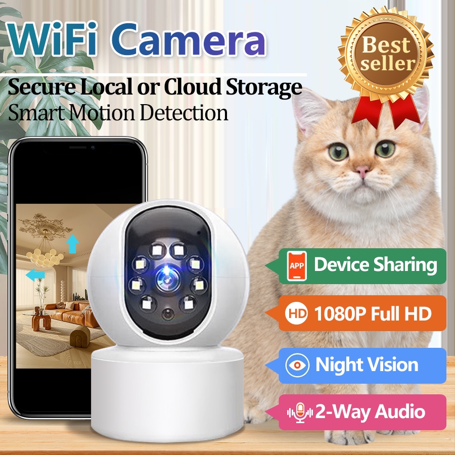 Camera WiFi CCTV 1080P FHD 360° IP Security Cam Waterproof Night Vision ...