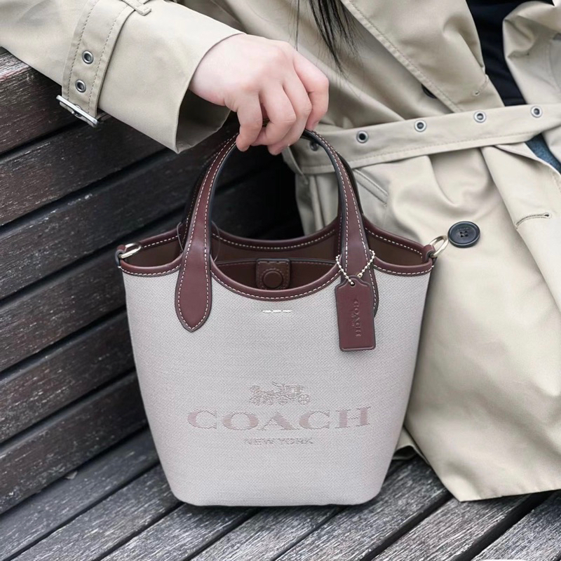 Coach Hanna Bucket Bag Signature Canvas Leather | Shopee Malaysia