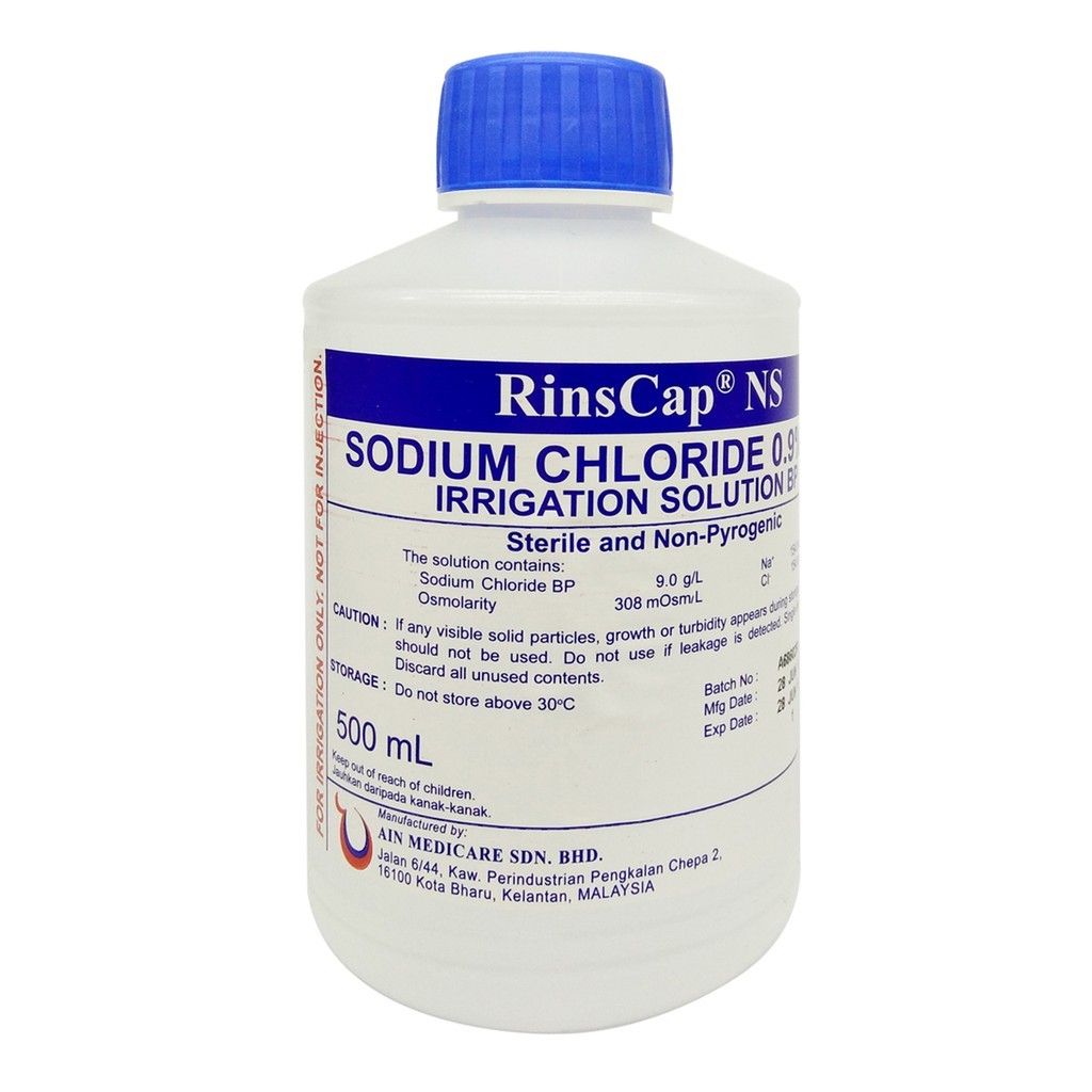 Rinscap NS Normal Saline Sodium Chloride 0.9% Irrigation Solution 500mL ...