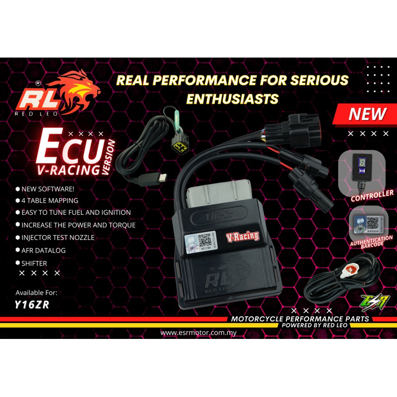 RED LEO V-RACING ECU FOR Y16ZR,Y15ZR,RSX,RS150,LC V8 FI,LAGENDA FI,NVX ...