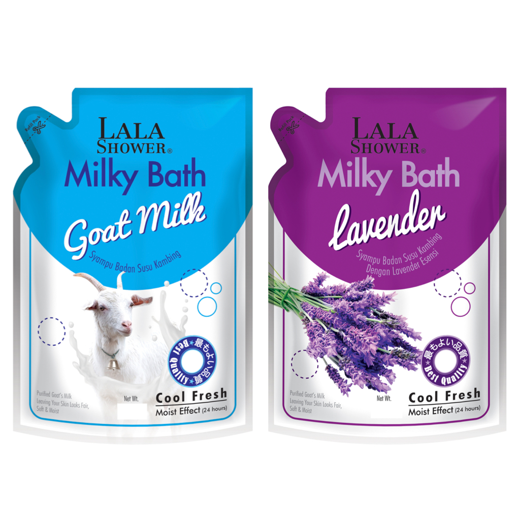 LALA Shower Goat Milk Milky Bath Shower Gel Refill 350mL / 800mL Susu Kambing (Goat Milk ...