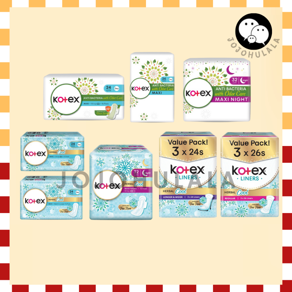 Kotex Natural Maxi Herbal Cool Non-Wing Liners Regular Longer Wider ...