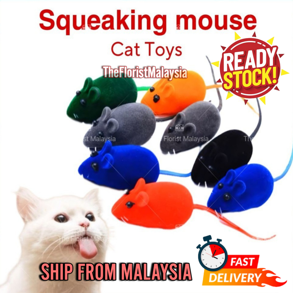 🔥𝑳𝑶𝑪𝑨𝑳 𝑺𝑻𝑶𝑪𝑲🔥Cat Toys Rubber Squeaky Mouse /Mainan Kucing (RANDOM COLOR ...