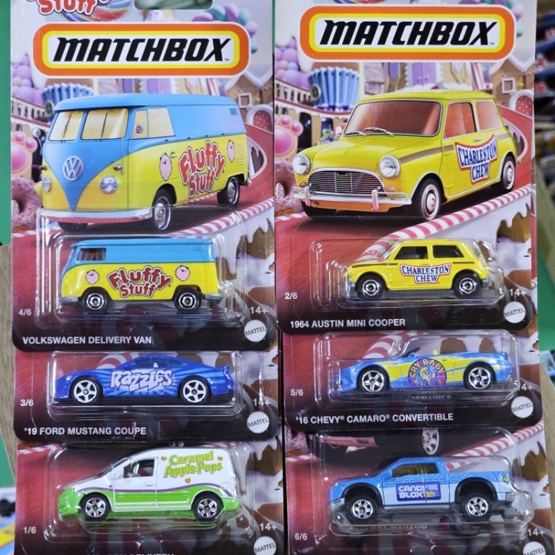 MATCHBOX CANDY SERIES VOLKSWAGEN PANEL MORRIS MINI CAMARO CONVERTIBLE ...