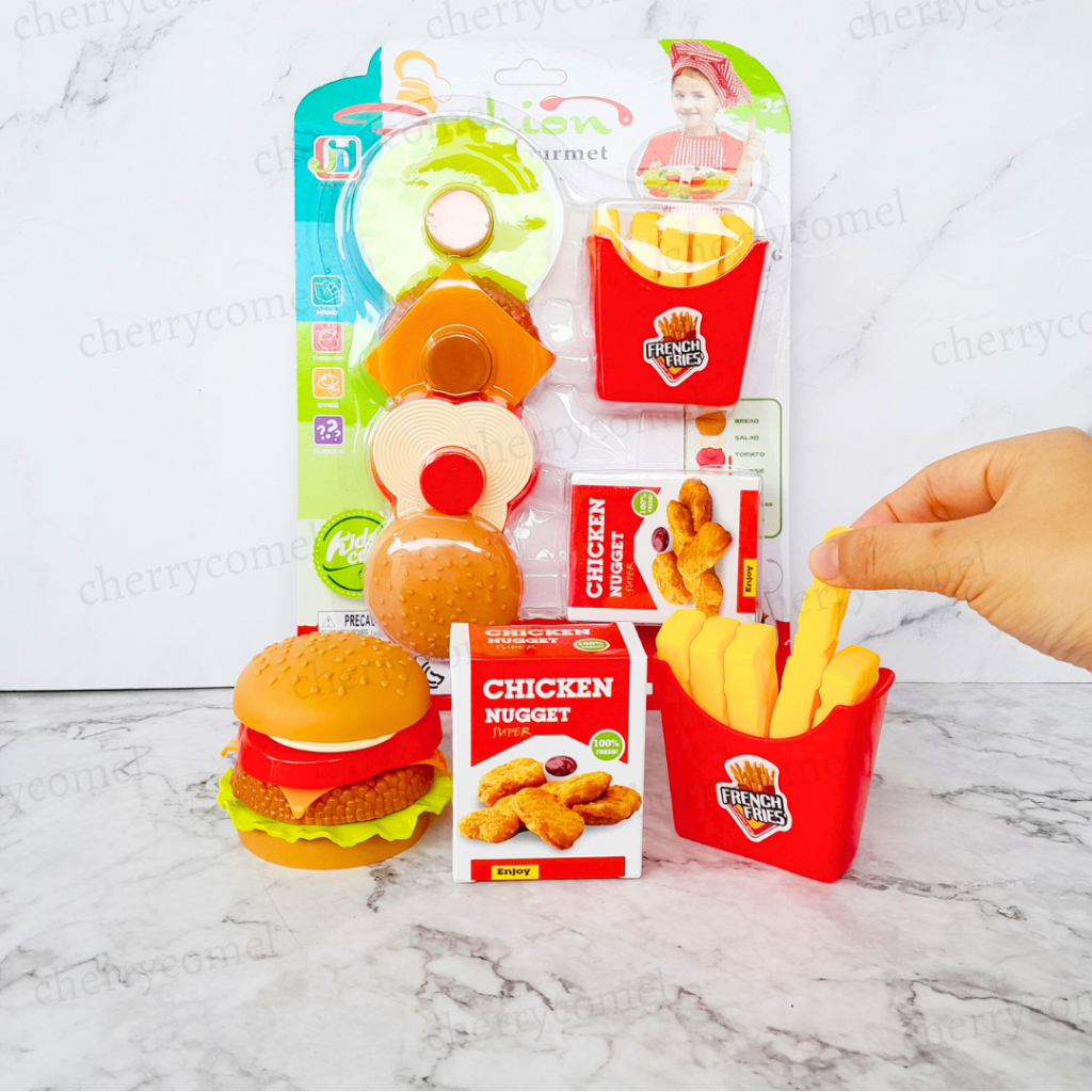 Fast Food Toys Set Burger French Fries Nuggets Food Toy McDonalds ...