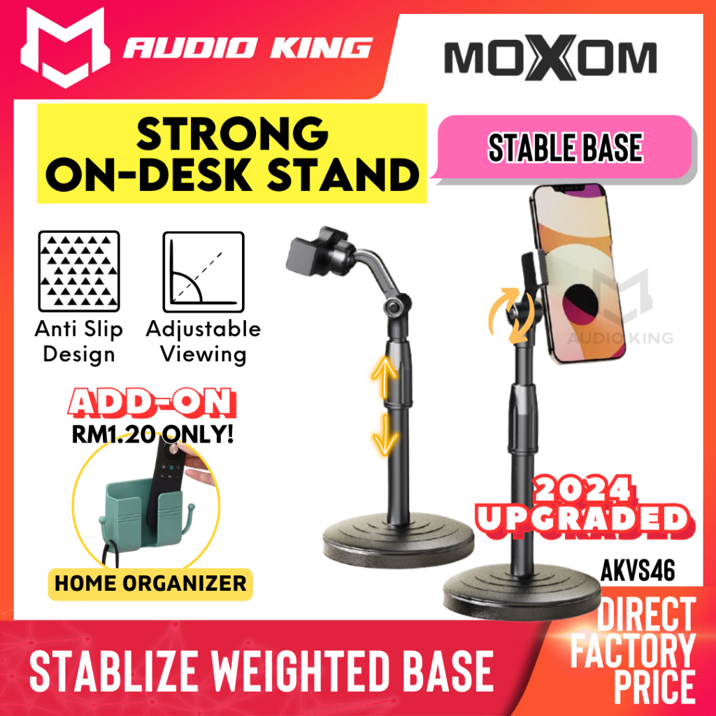 MOXOM Adjustable Live Streaming Phone Holder Stand Pemegang Telefon ...